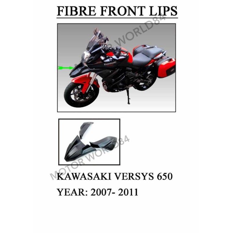 KAWASAKI VERSYS 650 FRONT BEAK / LIPS / WINGLET FENDER FIBER ANGRY BIRD ...