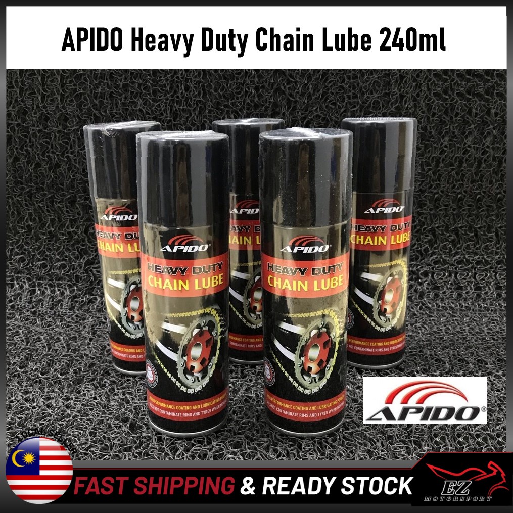 💯🔥 (1 Botol) APIDO Chain Oil Chain Lube Spray Rantai Heavy Duty 240ML ...