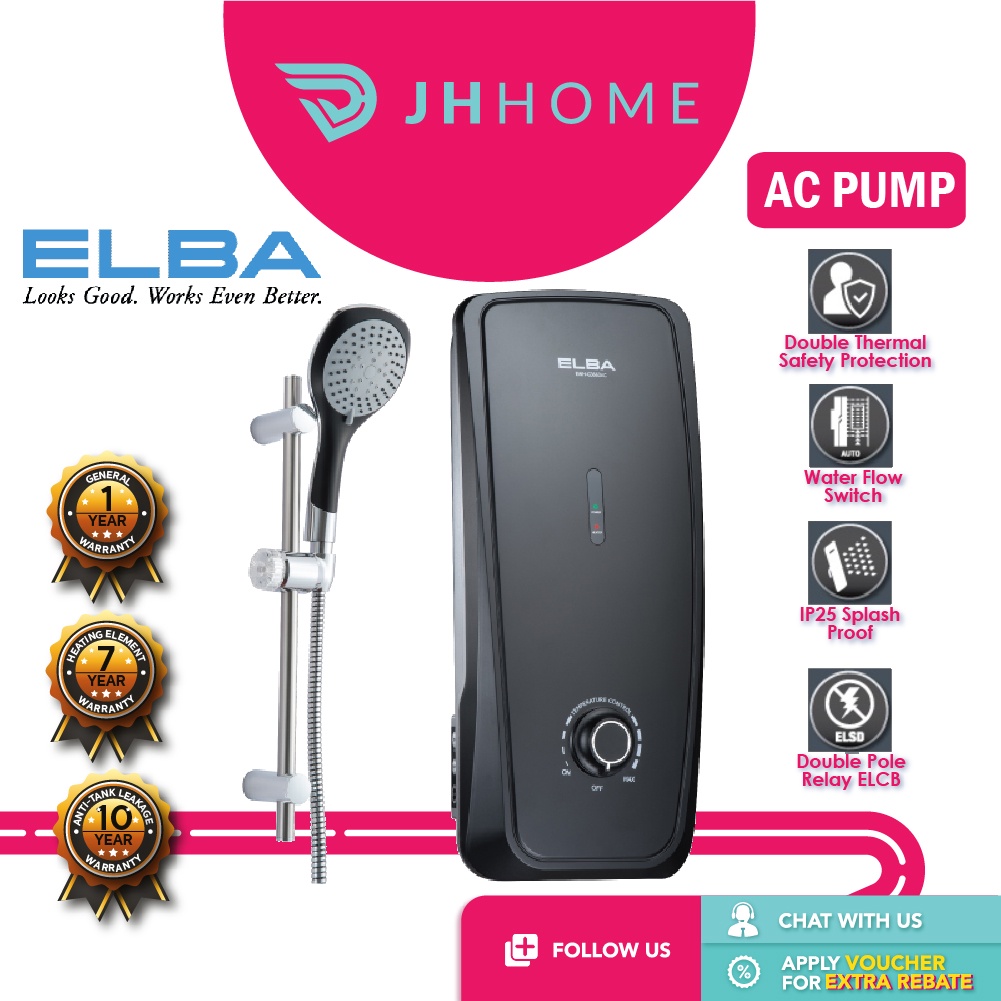 Elba Instant Water Heater EWH-G3663AC(MB)/EWH-G3663AC(SW) | Shopee Malaysia