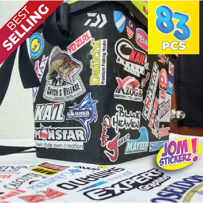 83Pcs Fishing Brand Sticker - Anti Scratch Finishing Decals A+ | Shopee ...