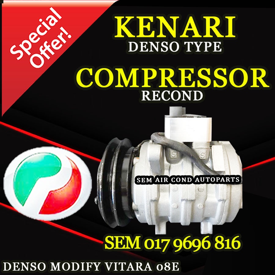PERODUA KENARI DENSO MODIFY VITARA 08E RECOND COMPRESSOR/ KOMPRESOR ...