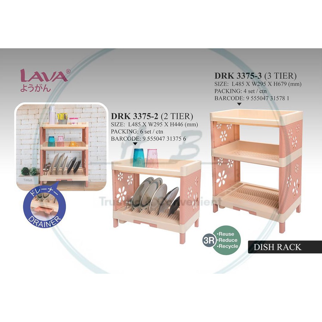 LAVA Multipurpose Dish Rack / Rack Pinggan / Rack Dapur / Rack Plastic ...