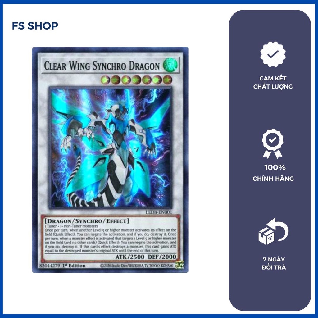 Genuine Yugioh Card Clear Wing Synchro Dragon (Super Rare) | Shopee ...