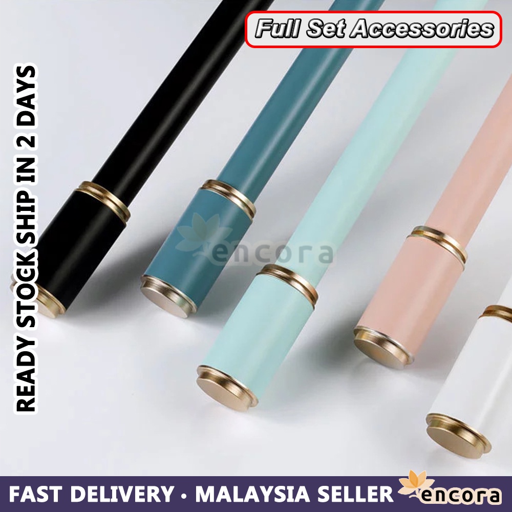 [FULL SET | DOUBLE ROD] Aluminium Window Curtain Rod With End Cap ...