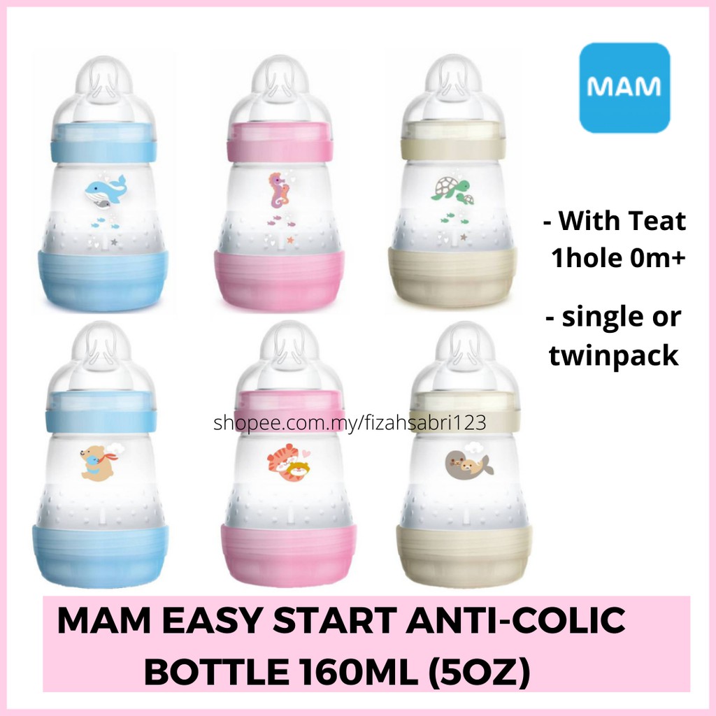 Botol MAM Easy Start Anti-Colic Bottle With Teat 5oz(160ml) | Shopee ...