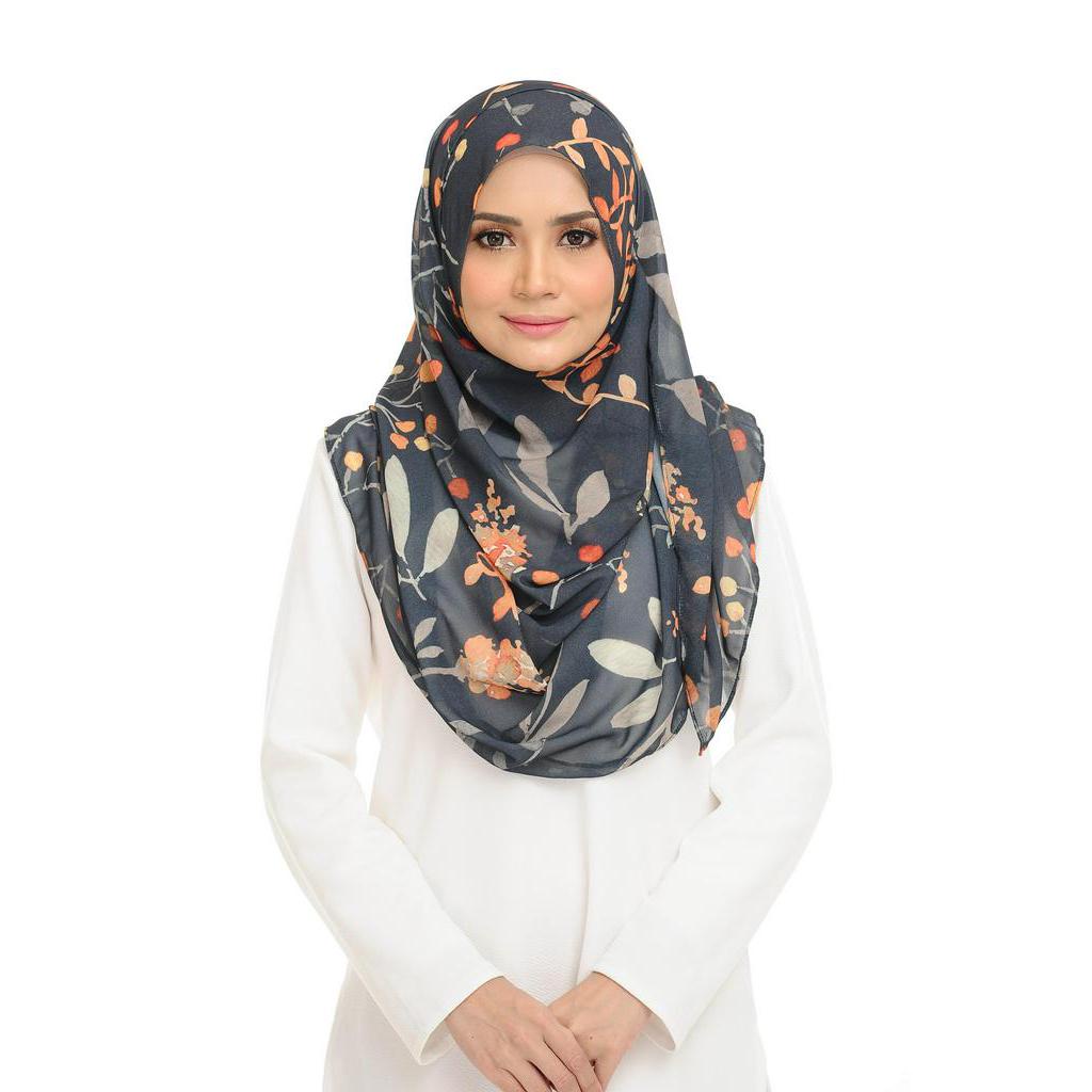 Lily Printed Chiffon Instant Shawl - Fantasy Jungle | Shopee Malaysia