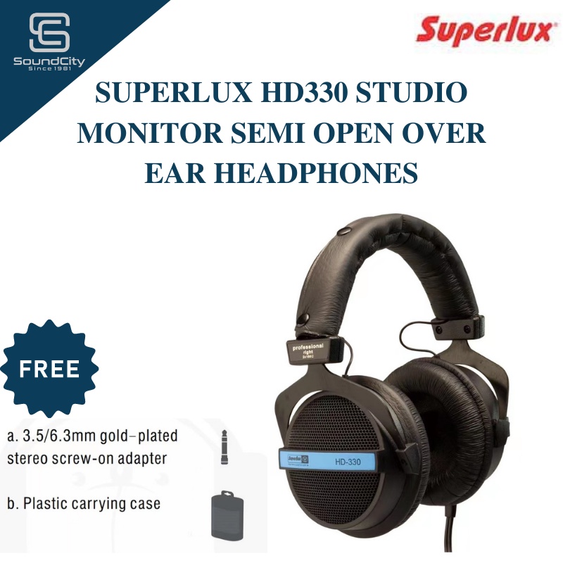 SUPERLUX HD330 Studio Monitor Semi Open Over Ear Headphones [Jaben] | Shopee Malaysia