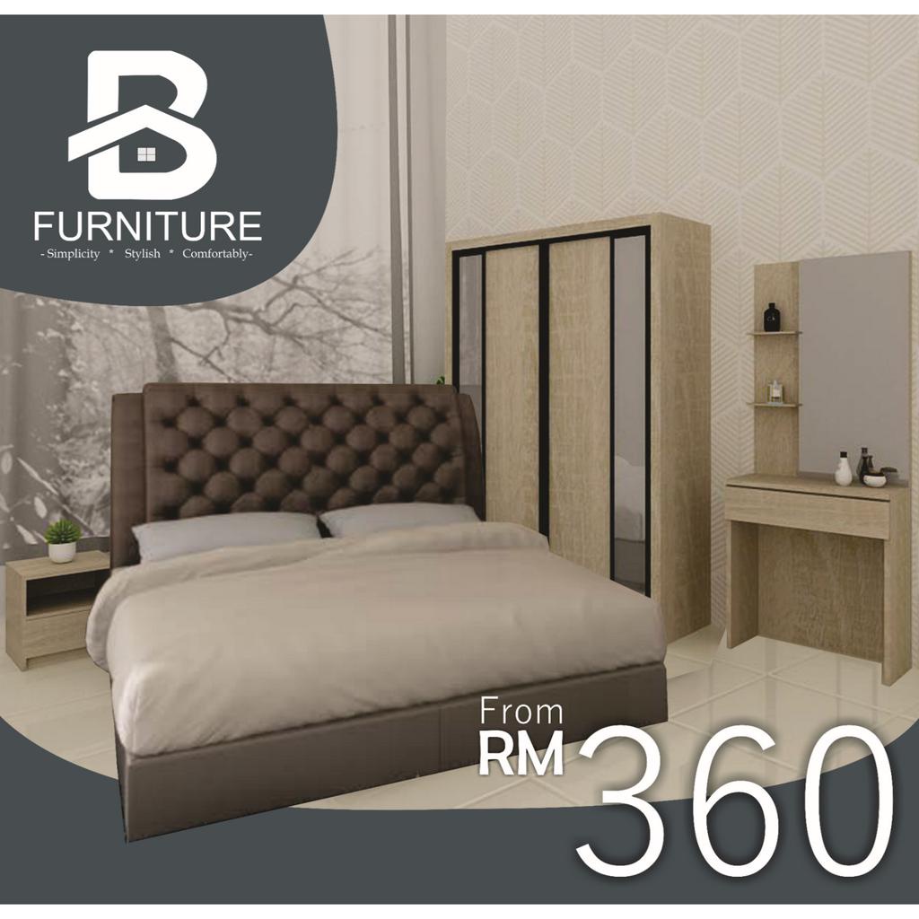 Set Bilik Tidur / Bed Room Set / Divan Bed Set / Wardrobe / Dressing ...