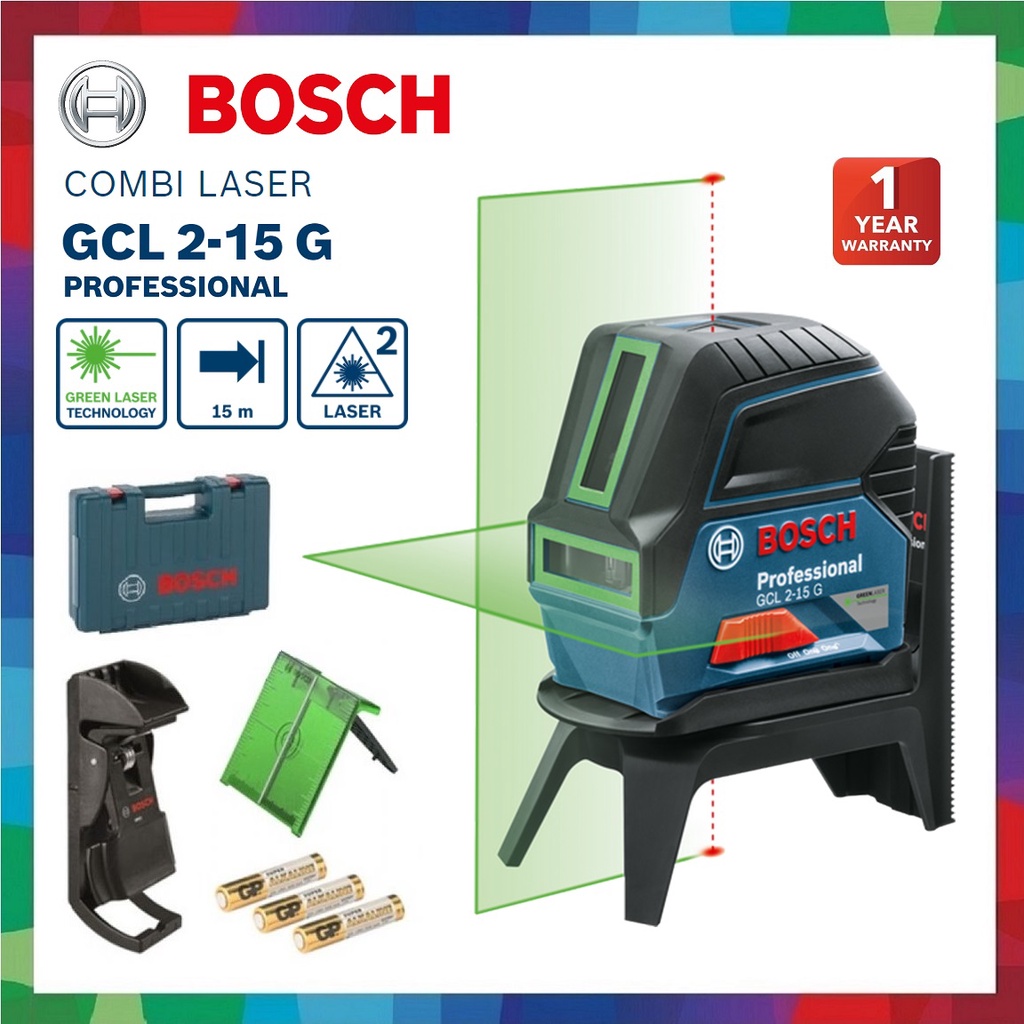 BOSCH GCL 2-15G Professional Combi Laser level GCL2-15G Green Line Laser | Shopee Malaysia