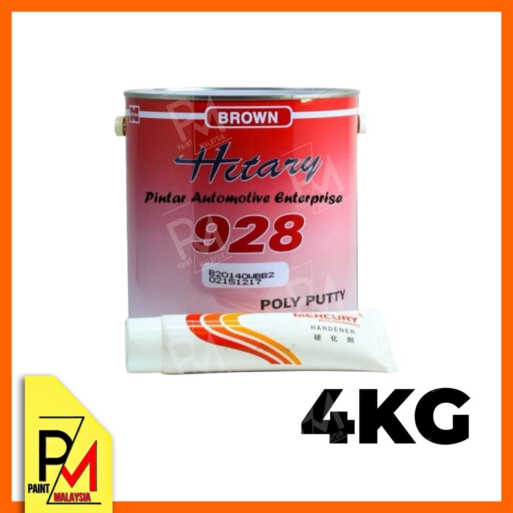 MERCURY Nissan Hitary 928 Poly Car Putty With Hardener 1KG & 4KG Brown ...