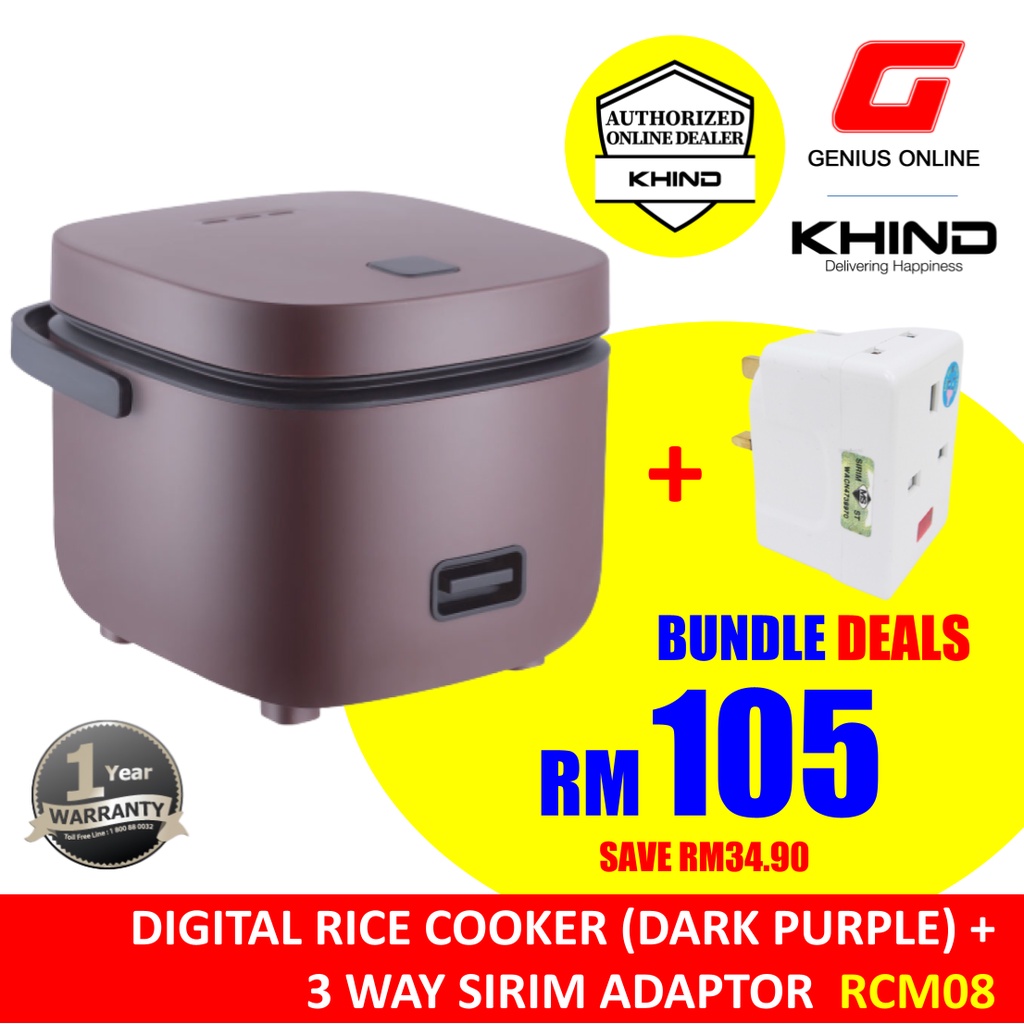 KHIND Multifunction Mini Rice Cooker (0.8L) RCM08 | Shopee Malaysia