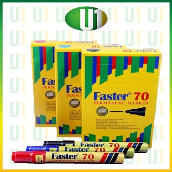 Faster 70 Permanent Marker - Black/Blue/Red (Box of 12pcs) | Shopee ...