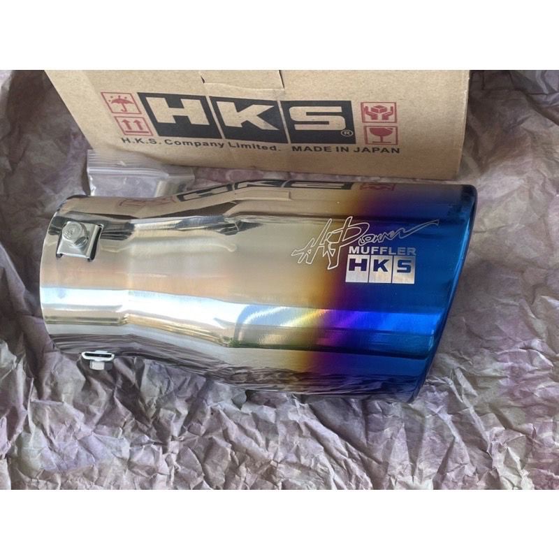HKS TITANIUM 4" outlet stainless steel tail tip pipe car exhaust blue ...