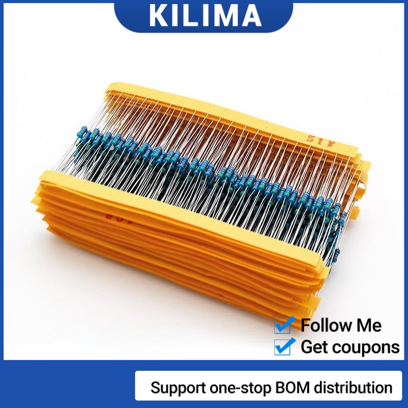 1/4W 1% Metal Film Resistor Set kit Box 600pcs 30 Values 0.25W ...