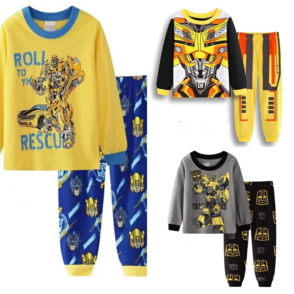 Transformer Bumblebee Cotton Pajamas Transformer Kids Pyjamas Set ...