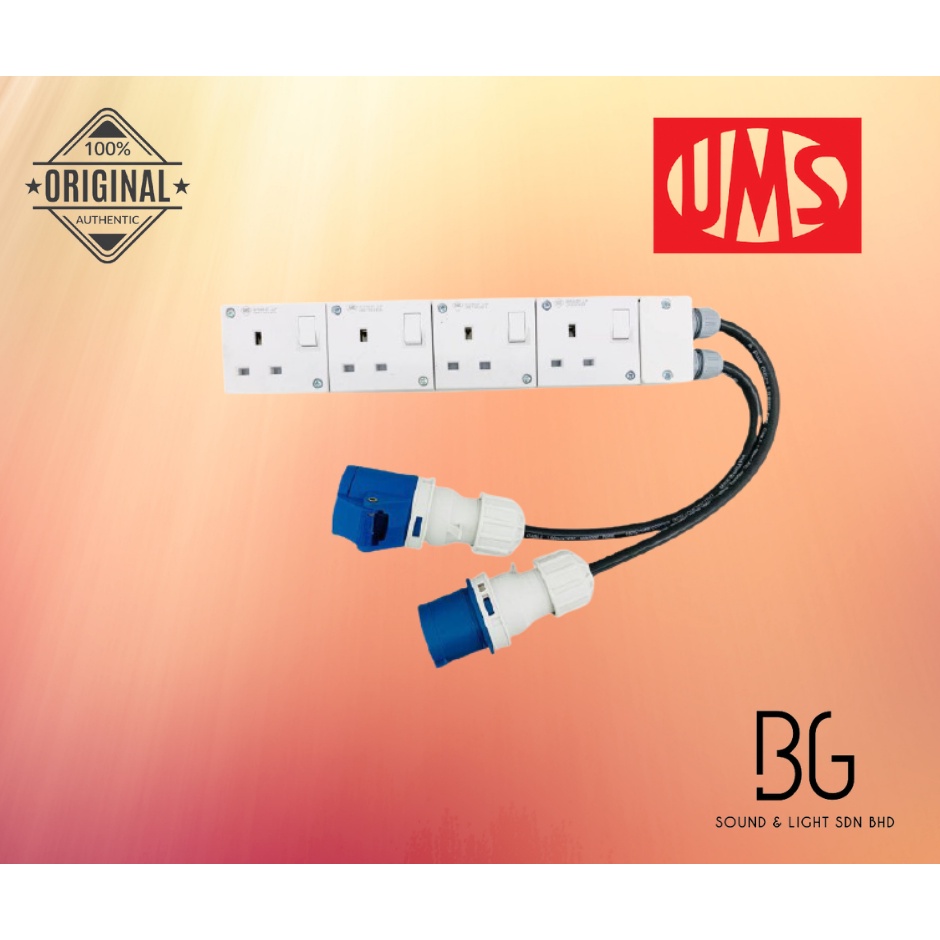 customade ums 4way extension socket with 16a ajcee 16a plug socket ...