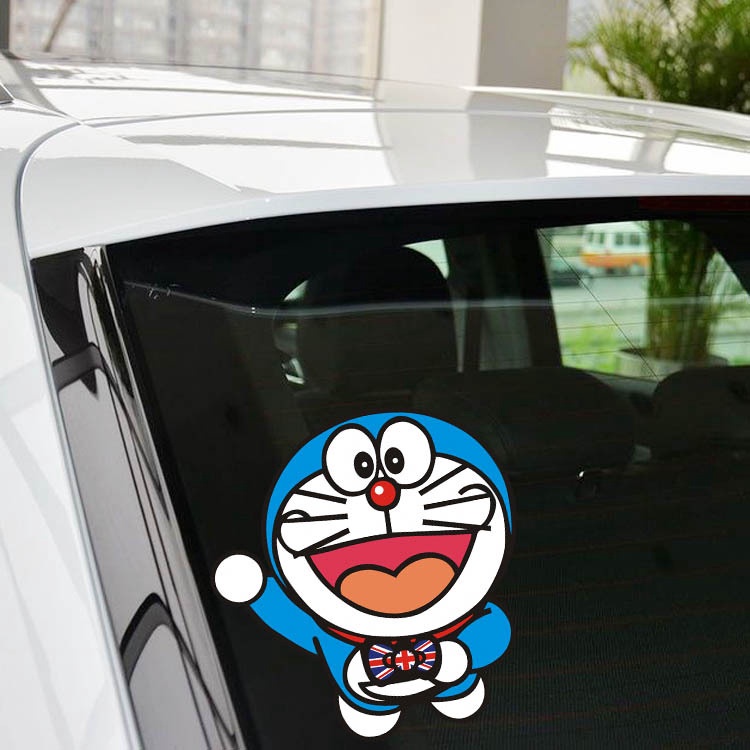 Doraemon Car Stickers Waterproof Reflective Car Decals Rearview Mirror ...