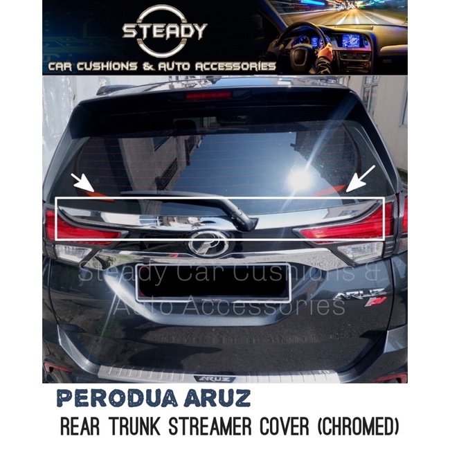 Perodua Aruz Rear Trunk Streamer cover Chromed Rear Boot Cover Wiper ...
