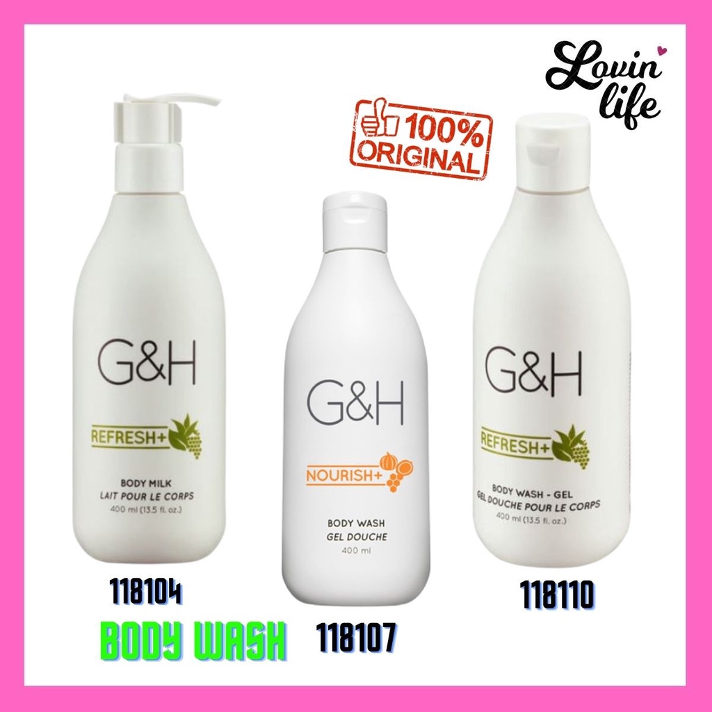 Platinum Seller G&H NOURISH+ Body Wash - 400ml / REFRESH+ Body Milk ...