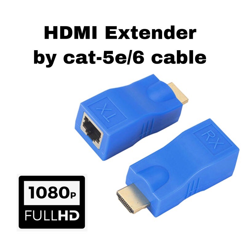 HDMI Extender 30M Over Single Cat5e/Cat6 Ethernet Cable 1080P HDMI ...