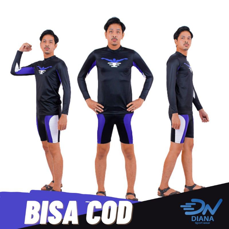 Adult men's swimwear set | Men's long swimsuit and jumbo men's swimming ...