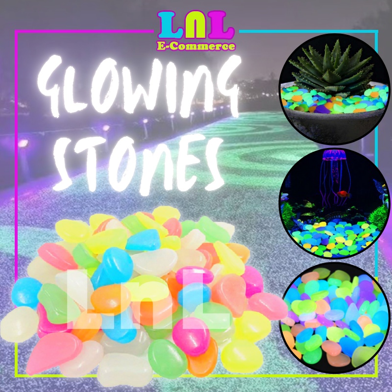 LNL Batu Hiasan Taman Bercahaya Glow in the Dark Stone Batu Aquarium ...
