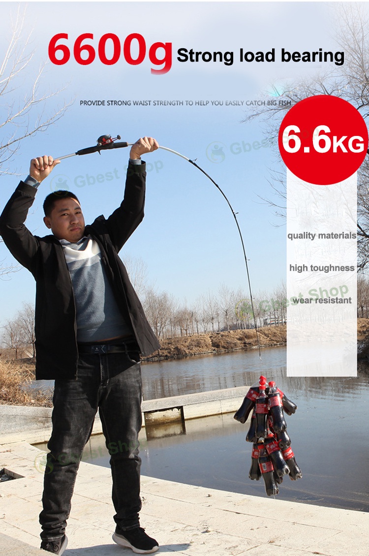 1.8M/2.1M/2.4M Fishing Rod stick spinning solid carbon fiber Casting ...