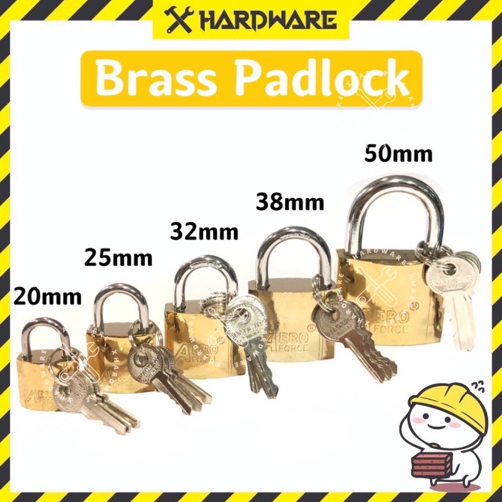 Aerofoce Brass Padlock/Kunci Mangga/Padlock/Mini lock/Door lock/Luggage ...
