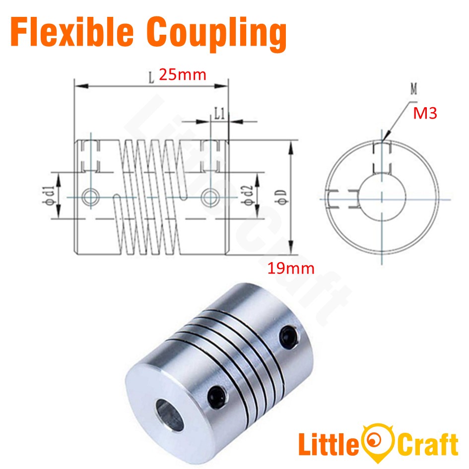 Flexible Fix Helical Coupling Stepper Motor For 3D Printer CNC | Shopee ...