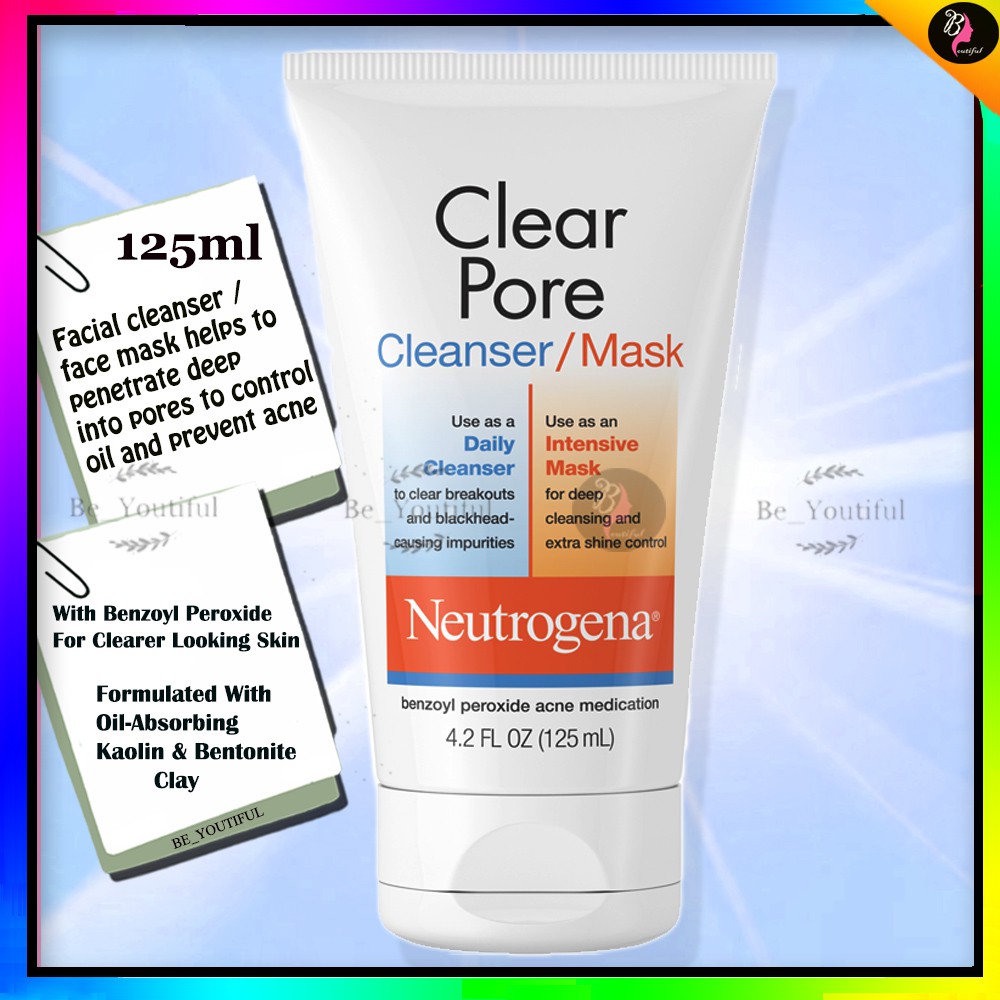 Neutrogena Clear Pore Acne Fighting Clay Face Wash cum Facial Mask ...