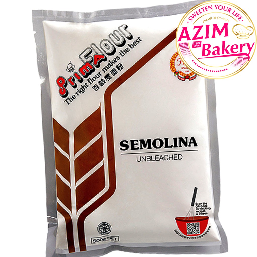 Prima Semolina Flour 500g (Unbleached) | Tepung Suji (Halal) by Azim ...