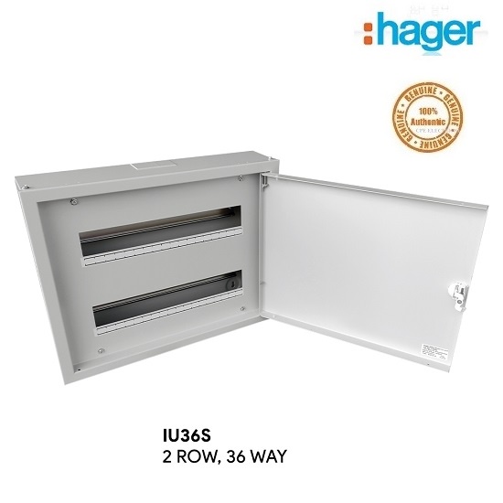 Hager IU Series IU36S 2 ROW 36 WAYS IP41 Metal Enclosure ELECTRICAL DB ...