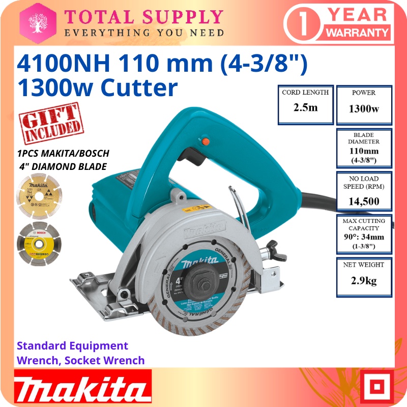 4100NH / 4100NH2Z / 4100NH3Z MAKITA 4" 5" MASONRY SAW CUTTER GRINDER 4 ...