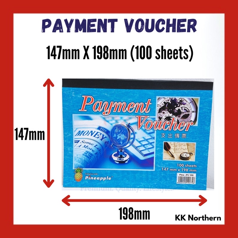 Pineapple Payment Voucher PV100 / Bauchar Pembayaran 1 Ply 147mm x ...