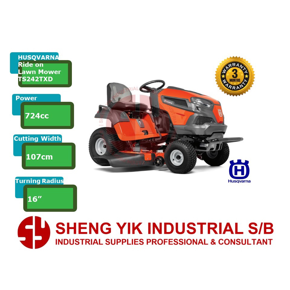 SYI HUSQVARNA Ride on Lawn Mower TS242TXD | Shopee Malaysia