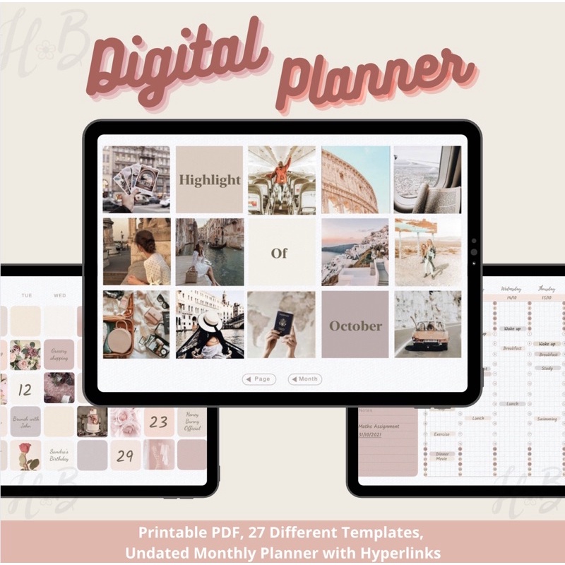 2025 Digital Planner Journal Monthly Undated PDF GoodNotes / Notability ...
