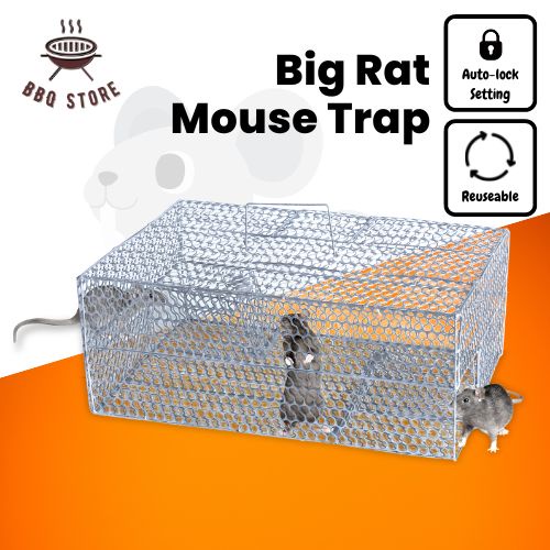 BBQ Store Big Rat Mouse Trap Cage With 2 Doors Metal / Snap Mouse ...