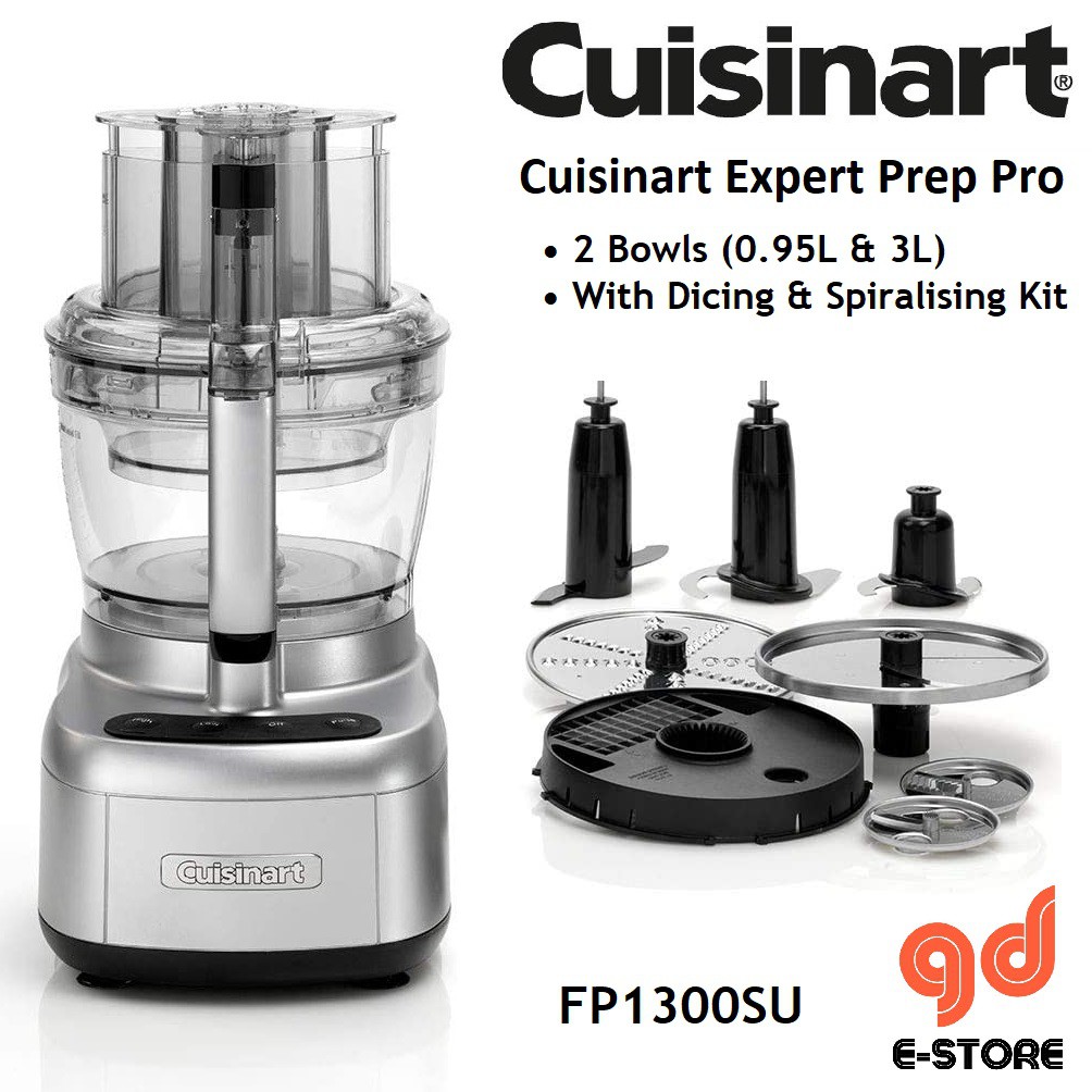 Cuisinart FP1300SU Expert Prep Pro 2 Bowls 3L Food Processor With Dicing and Spiralising Kit ...