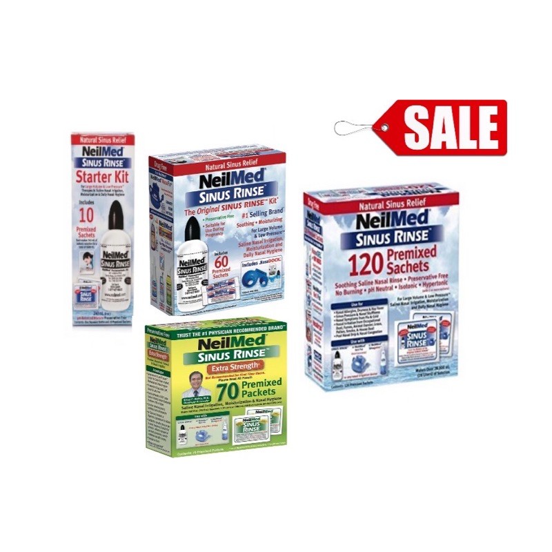 NEILMED SINUS RINSE STARTER KIT/ REGULAR KIT/ PREMIXED SACHETS | Shopee ...
