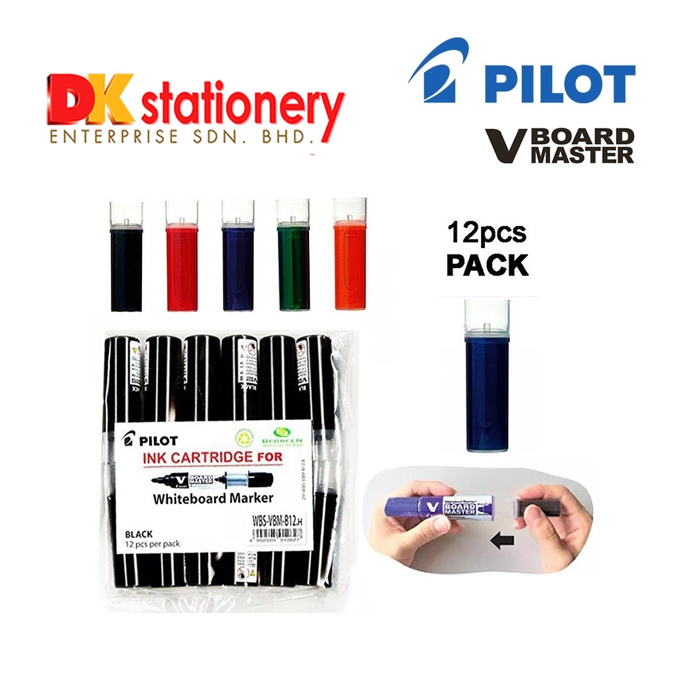 Pilot V Board Whiteboard Marker Cartridge I Refill 12 Pieces | Shopee ...