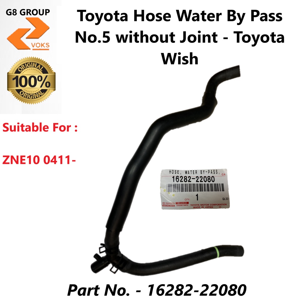 Toyota Hose Water By Pass No.5 without Joint - Toyota Wish ( 16282 ...