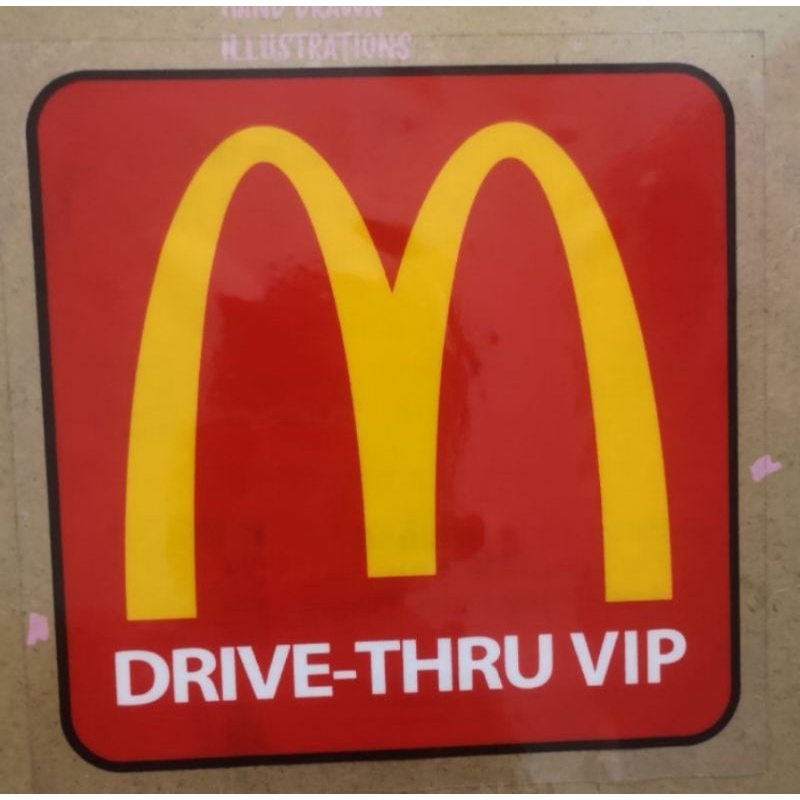 Mcd McDonald McDonald's MEKDI Drive Thru VIP Car Sticker Windcreen ...