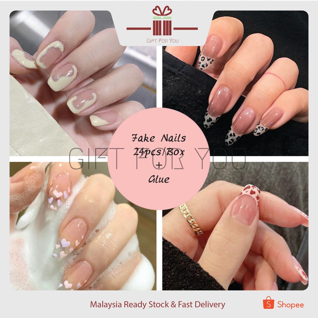 🔥Ready Stock🔥 24pcs R DIY Fake Nails Art Nail R161 to R200 Kuku Palsu ...