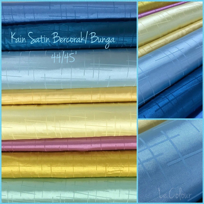 🔅Kain Satin bunga/ Fabric satin bunga/ satin bercorak 🔅44/45’/for dress ...