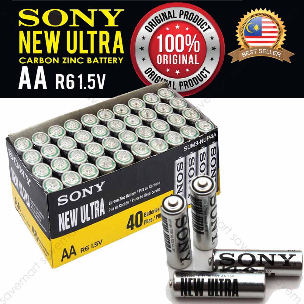 Original Sony New Ultra AA Batteries Carbon Zinc Battery 4PCS | Shopee ...