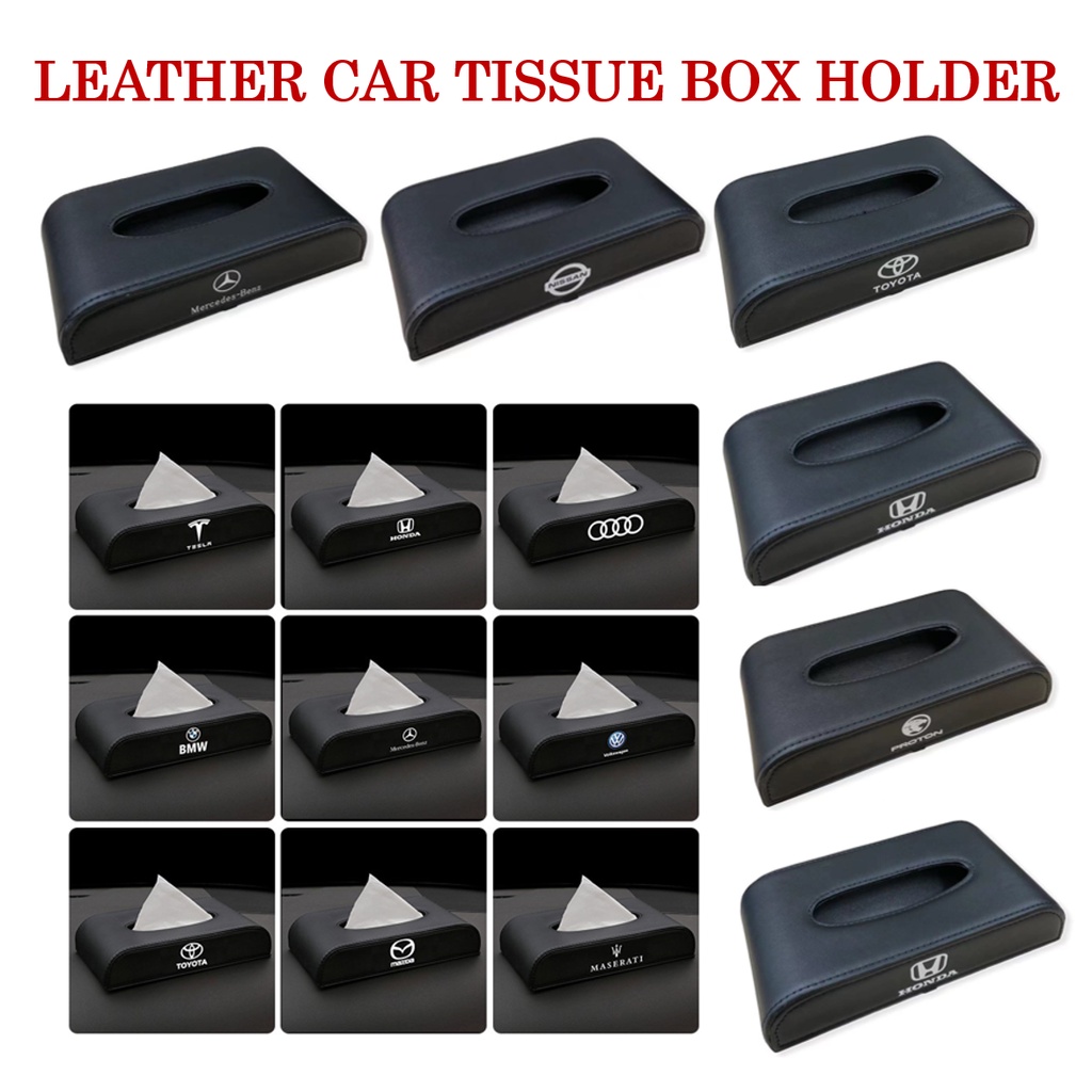 Leather Car Tissue Box Holder Proton Perodua Honda Toyota iriz axia ...