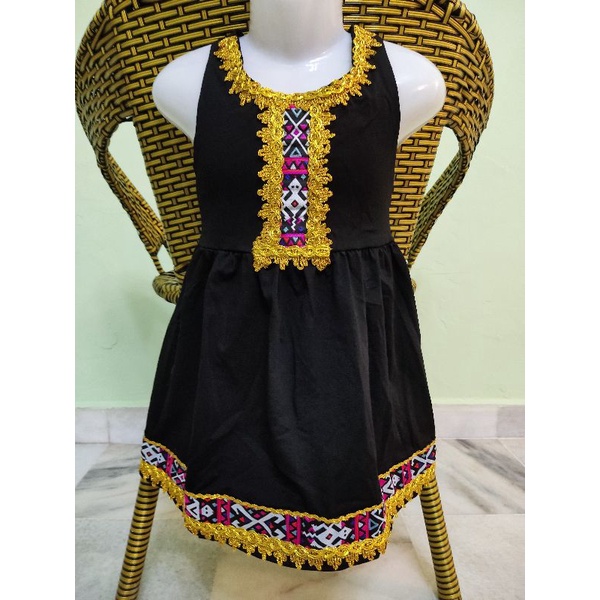 Baju Sabahan Moden/Dress Kanak-kanak Sabah motif pinakol Rungus ...