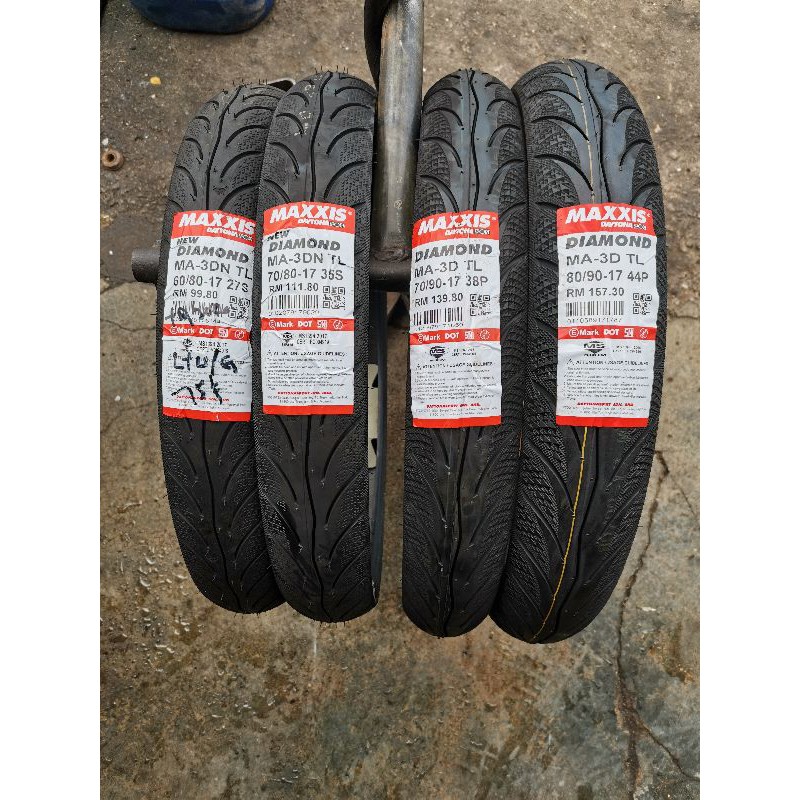 MAXXIS DIAMOND TAYAR TUBELESS 60/80*17,70/80*17,70/90*17,80/90*17 ...