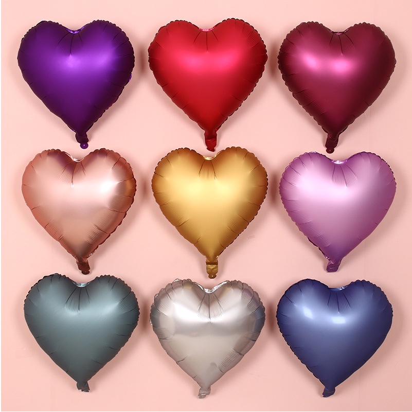 18inch Metallic color love heart aluminum foil balloon frosted Matte ...