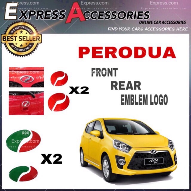 PERODUA AXIA EMBLEM LOGO 2PCS FRONT & REAR STICKER | Shopee Malaysia